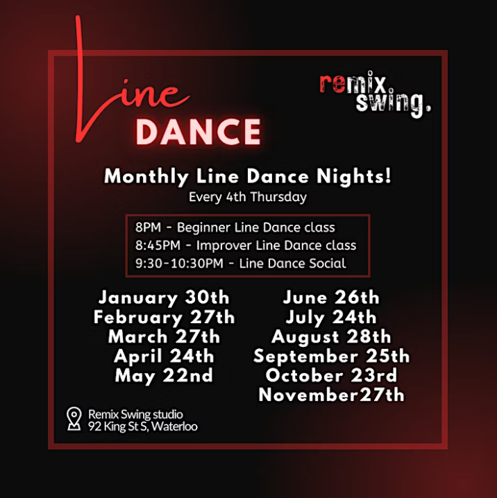 Monthly Line Dance Nights - Uptown Waterloo Business Improvement Area